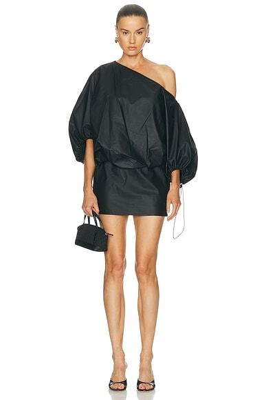 Alexander Wang Gathered Off-shoulder Mini Dress - Black