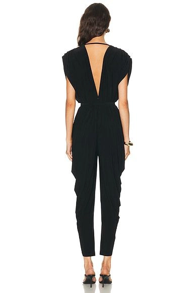 Norma Kamali Square Sleeve Waterfall Jumpsuit