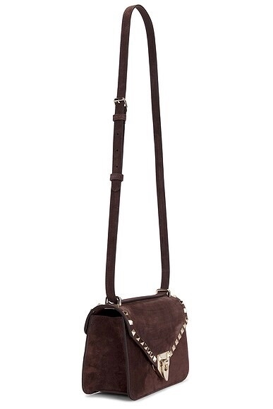 Valentino Garavani Rockstud Small Shoulder Bag - Ebony Brown