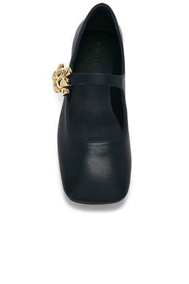 Bottega Veneta Charlotte Mary Jane Ballerina Flat - Midnight