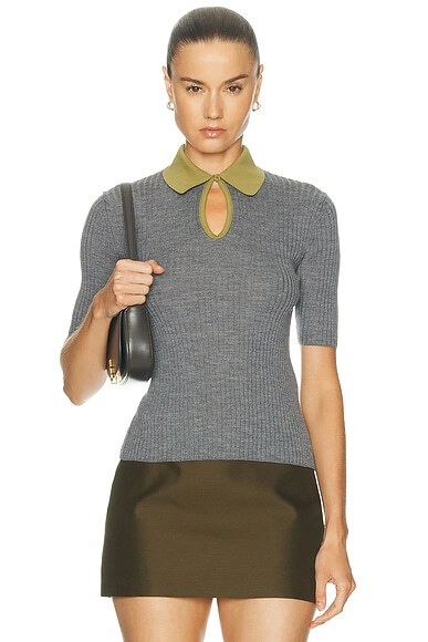 JIL SANDER Short Sleeve Polo Sweater