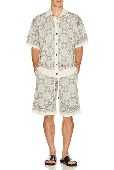 Amiri Ma Quad Check Mesh Knit Shirt