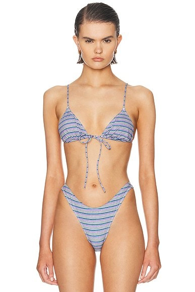 Heavy Manners Triangle Front Tie Bikini Top - Fruit Twister