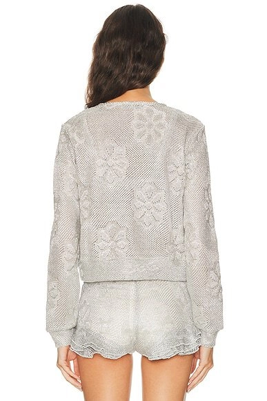SIEDRES Poli Metallic Knit Cardigan - Silver