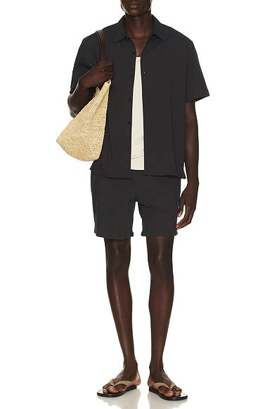 PERCIVAL Rowan Seersucker Swim Shorts - Navy
