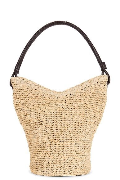 Staud Lani Raffia Bucket Bag - Natural