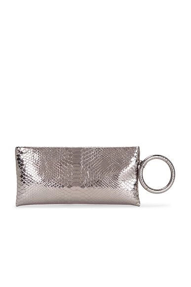 TOM FORD Laminated Printed Python Clutch