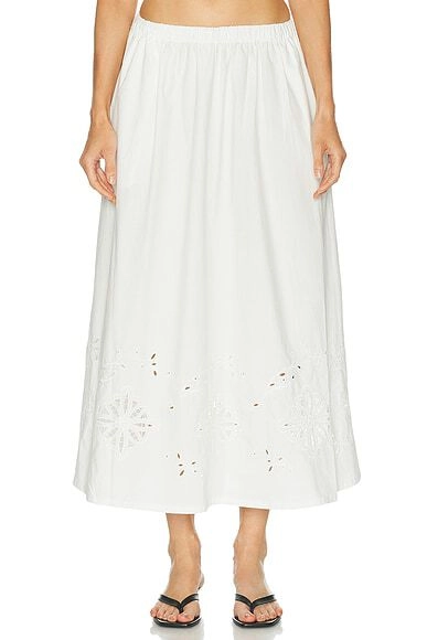 Jenni Kayne Broderie Lauren Skirt - White