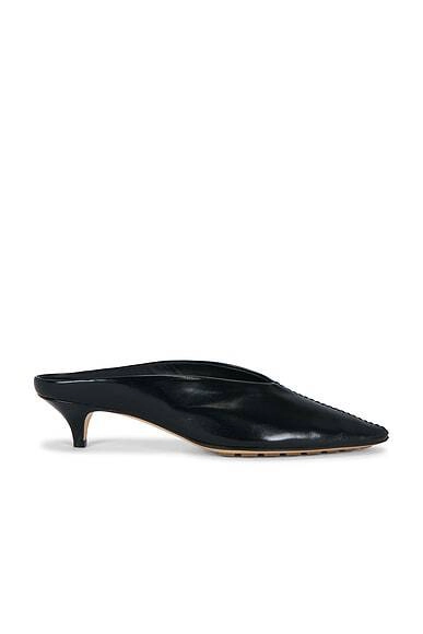 Bottega Veneta Vesta Kitten Heel Mule - Black