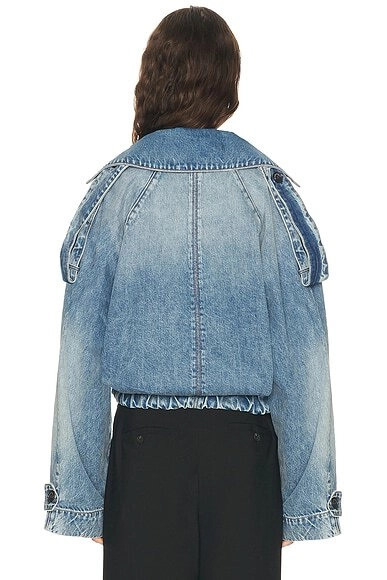 Brandon Maxwell Regan Denim Trench Jacket