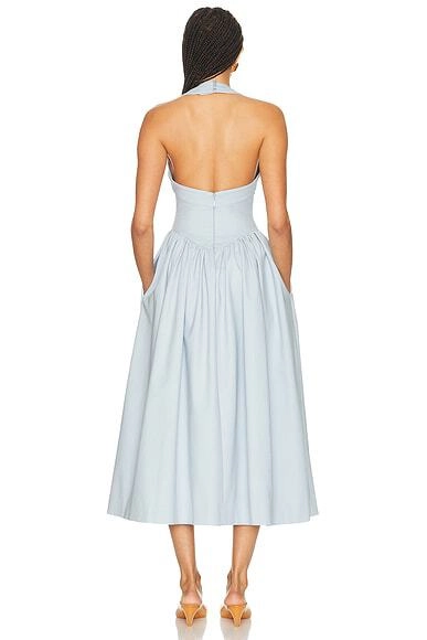 HELSA Faille Halter Midi Dress