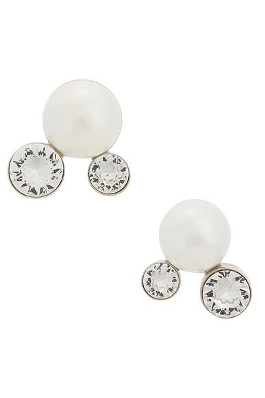 Dries Van Noten Handmade Shell Paste Small Earrings - Silver