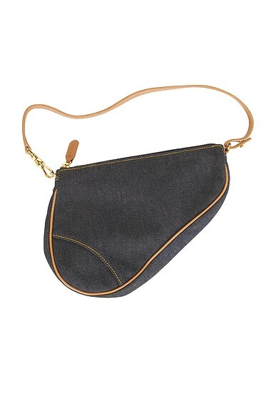 Dior Denim Pochette Saddle Bag