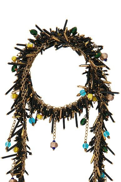 Dries Van Noten Handmade Bead Embroidered Scarf Necklace