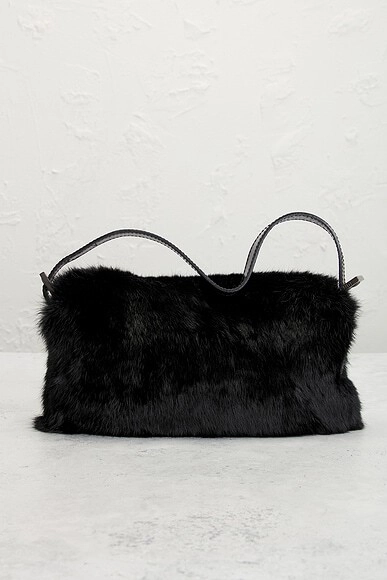 Fendi Rabbit Fur Baguette Shoulder Bag