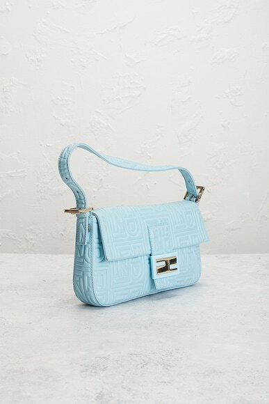 Fendi Logo Embossed Baguette Shoulder Bag
