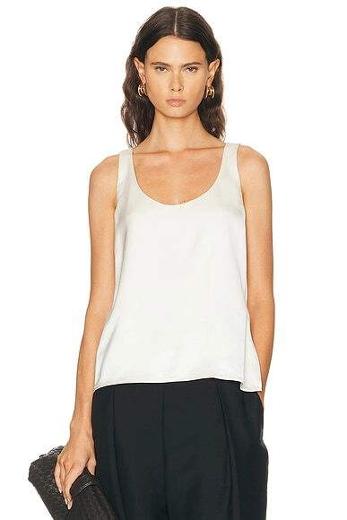 RÓHE Satin Scoop Neck Top