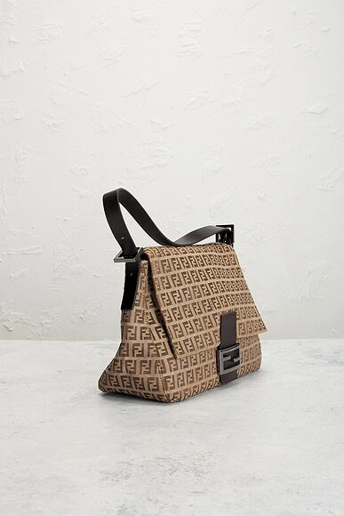Fendi Zucchino Mama Baguette Shoulder Bag - Brown