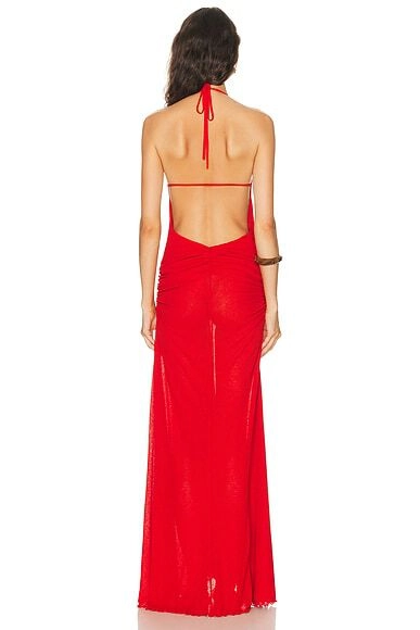 SIEDRES Nensi Ruched Mesh Maxi Dress