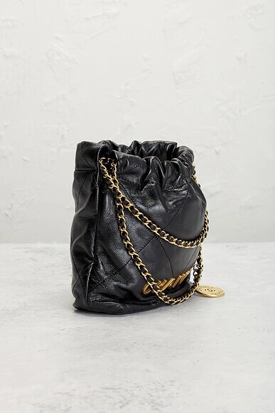 Chanel Shiny Calfskin Mini 22 Hobo Bag