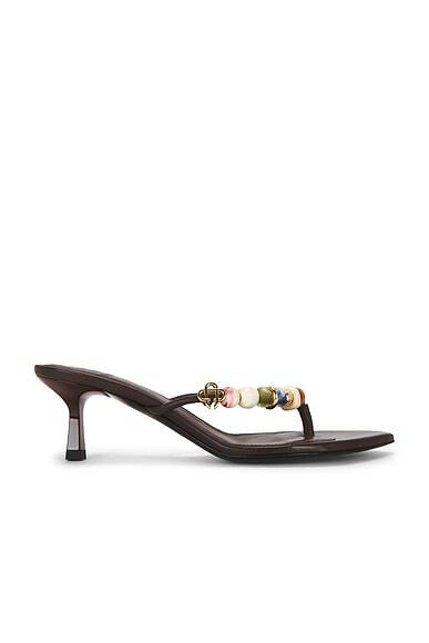 Casablanca Beaded Sandal - Brown