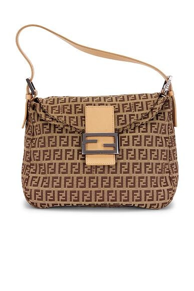 Fendi Zucchino Mama Baguette Shoulder Bag