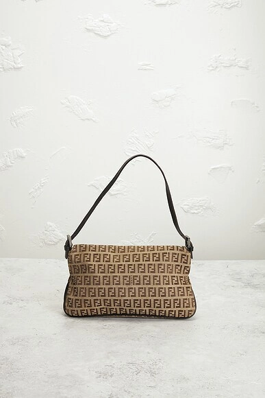 Fendi Zucchino Baguette Shoulder Bag - Brown