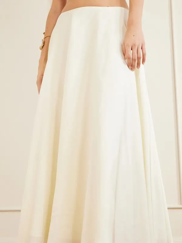 Cult Gaia Cyrene Silk-twill Midi Skirt - Neutrals