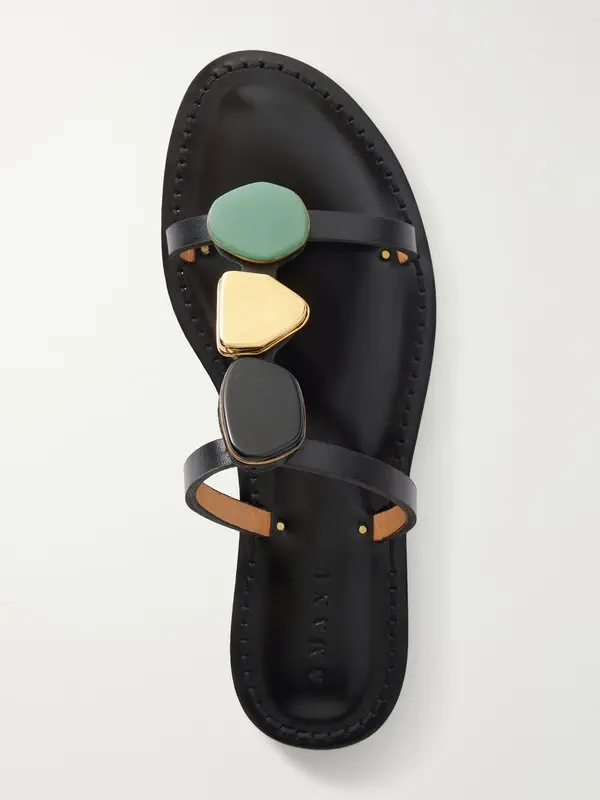AMANU The Matobo Embellished Leather Sandals