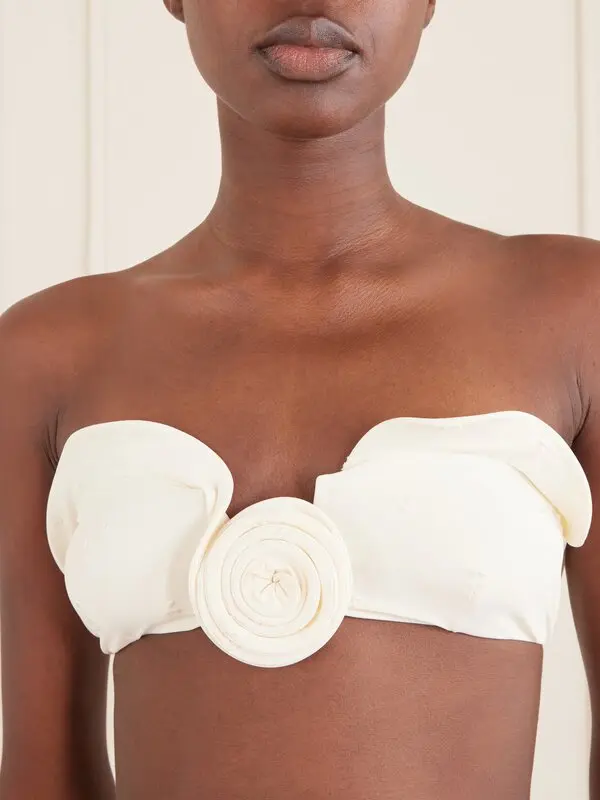 Magda Butrym Appliquéd Stretch-jersey Bikini Top
