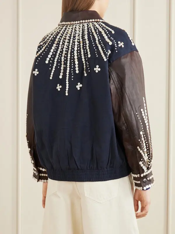 Sea Georgie Embellished Cotton-canvas And Leather Jacket