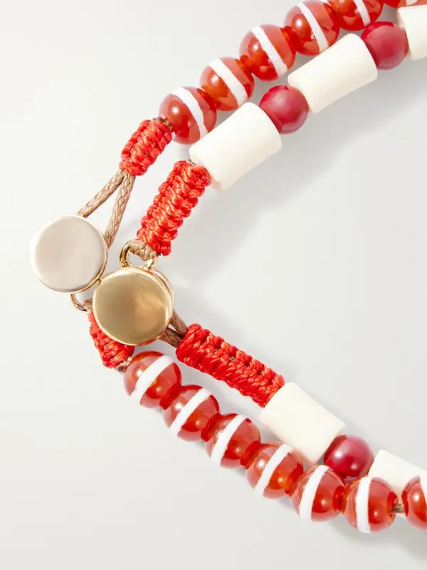 ROXANNE ASSOULIN Set Of Two Paprika Agate Beaded Bracelets