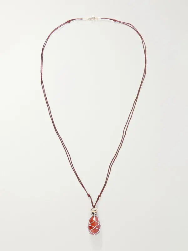 ROXANNE ASSOULIN The Net Stone Carnelian Pendant Necklace - Red