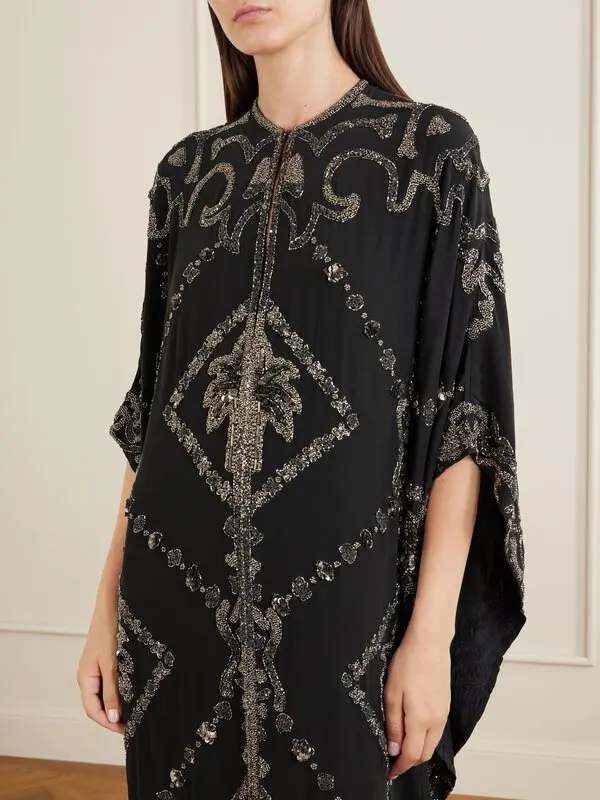 Johanna Ortiz Embellished Silk Maxi Dress