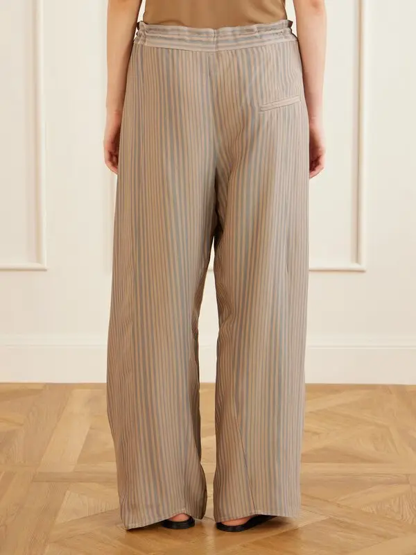 KALLMEYER Clemence Striped Twill Wide-leg Pants