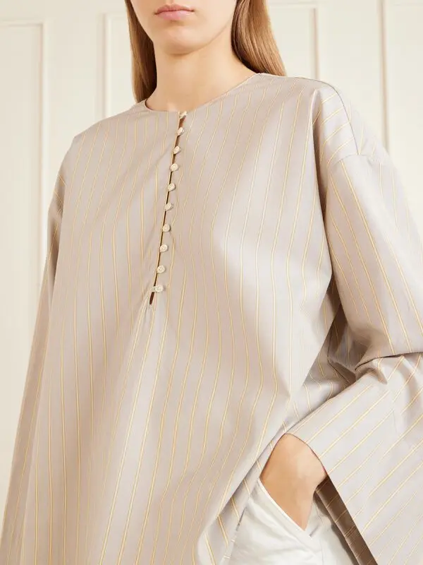 KALLMEYER Marguerite Striped Cotton-poplin Blouse