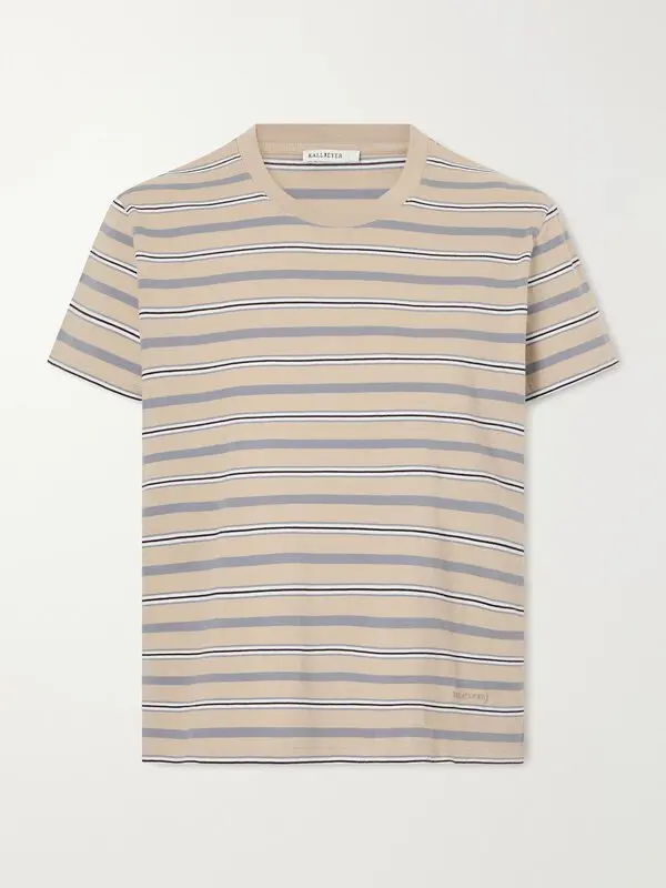 KALLMEYER Kenzie Striped Cotton-jersey T-shirt - Neutrals