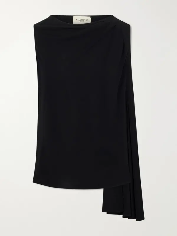 KALLMEYER Floriana Ruched Jersey Tank - Black
