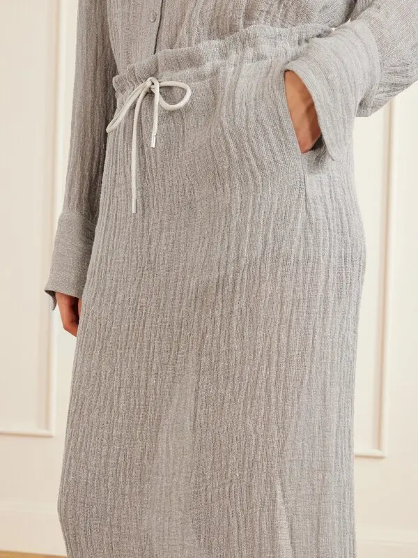 KALLMEYER Regina Linen-blend Gauze Midi Skirt