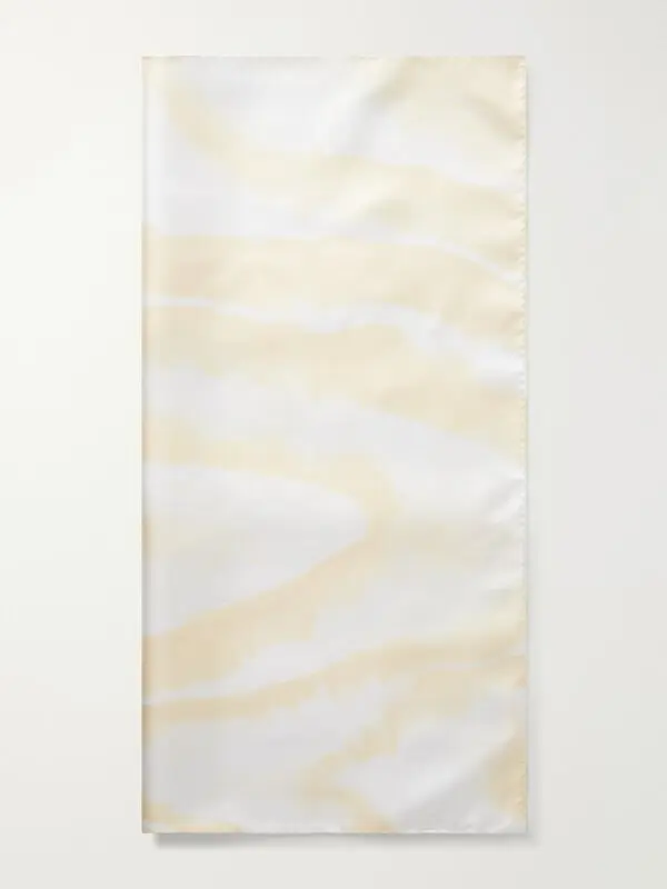 KALLMEYER Oil Moire Printed Silk-twill Scarf - Neutrals