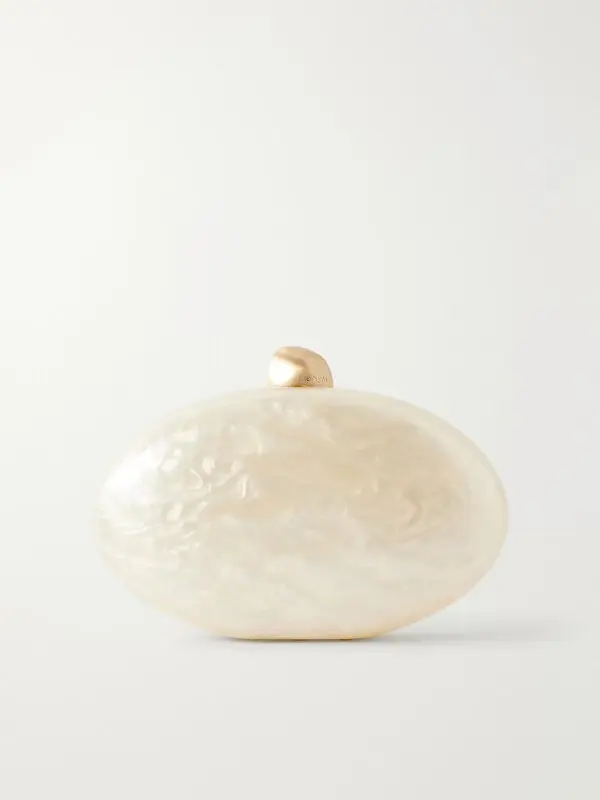 Cult Gaia Eviana Marble-effect Clutch - Neutrals