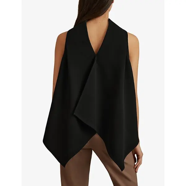 REISS Simone Drape Woven Top