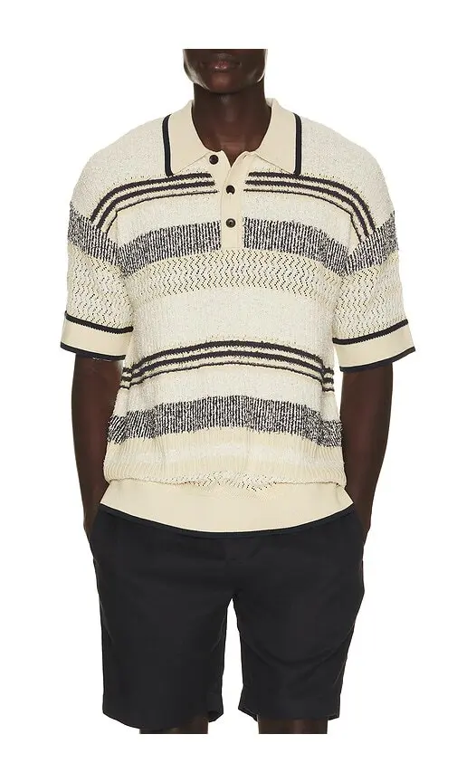 Scotch & Soda Structured Dropped Shoulder Knitted Polo In . Also