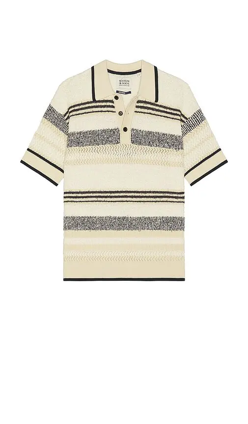 Scotch & Soda Structured Dropped Shoulder Knitted Polo In . Also