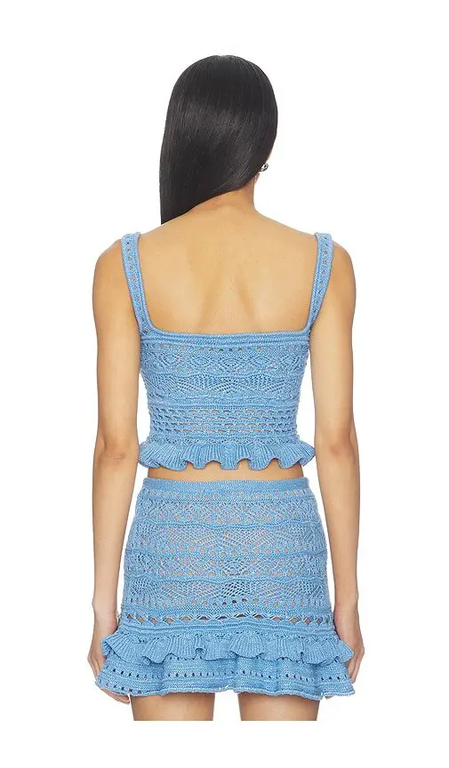 Retrofete Damira Crochet Top - Blue