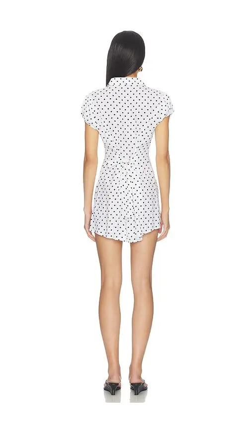 GUIZIO Liana Polka Dot Mini Dress - White