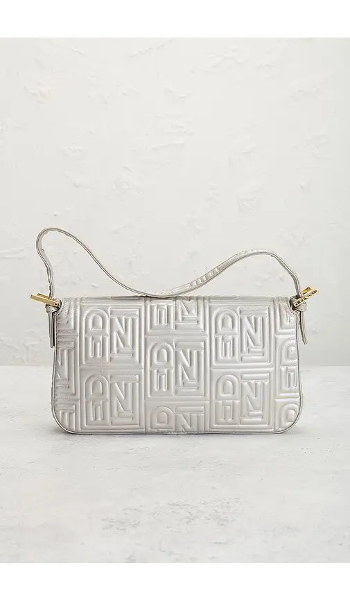FWRD RENEW Fendi Embossed Logo Baguette Shoulder Bag