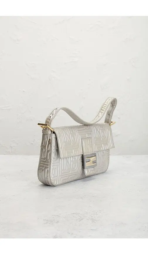 FWRD RENEW Fendi Embossed Logo Baguette Shoulder Bag