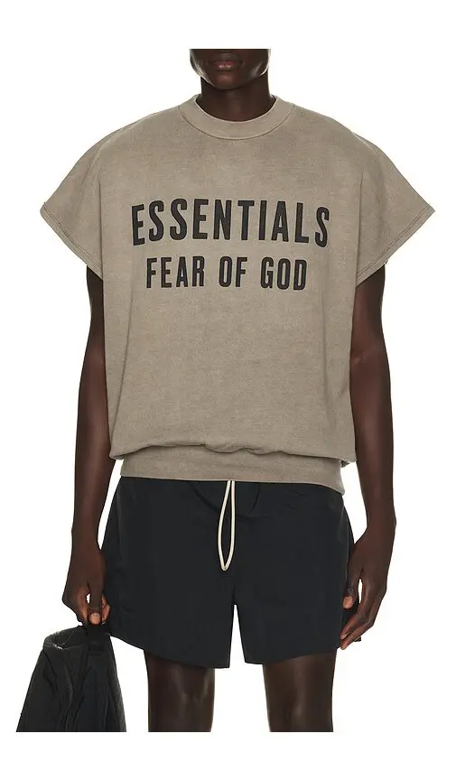 Fear Of God Relaxed Fleece Cutoff Sweatshirt In . Also - Grey