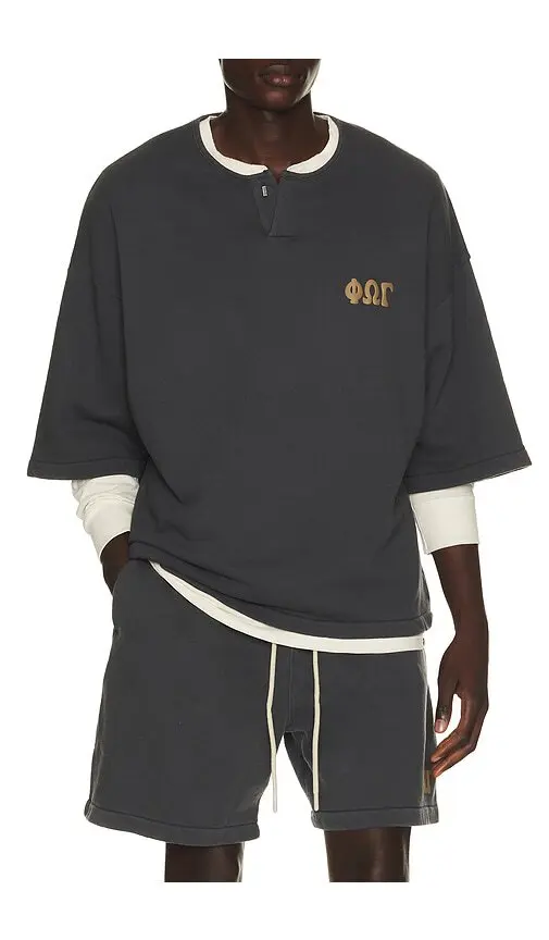 Fear Of God 3/4 Henley Sweatshirt In . Also - Grey